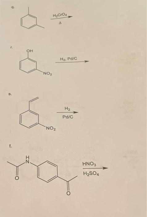 Solved OCH 2 H₂O₂ H2SO4 . n. CN HNO3 H2SO4 NH2 o. NBS H2O2 Δ | Chegg.com