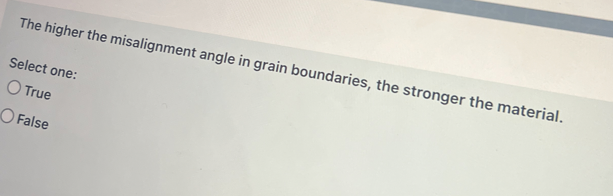 Solved The higher the misalignment angle in grain | Chegg.com