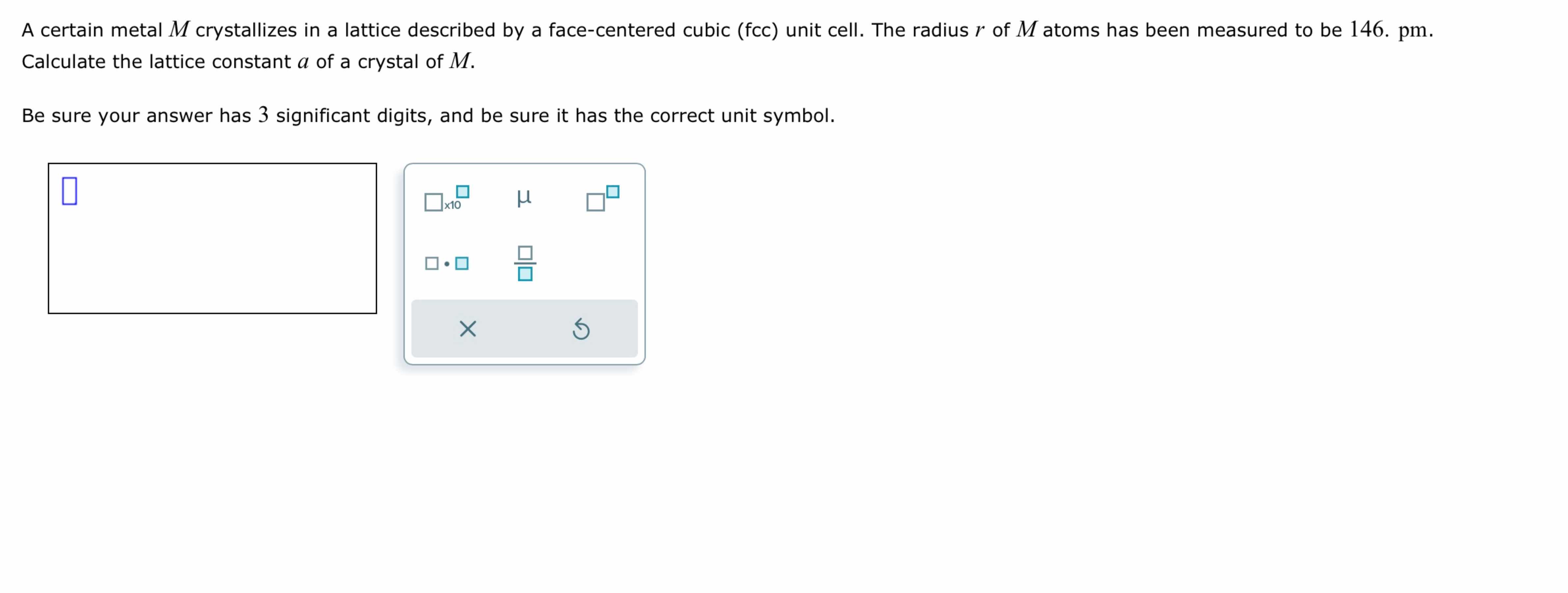 Solved A certain metal M ﻿crystallizes in a lattice | Chegg.com