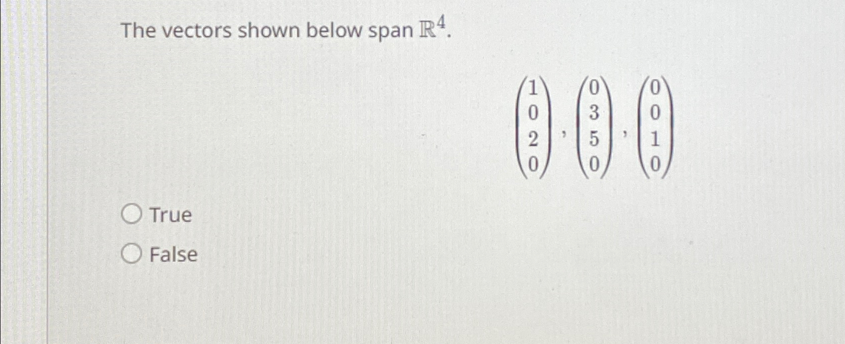 Solved The vectors shown below span | Chegg.com
