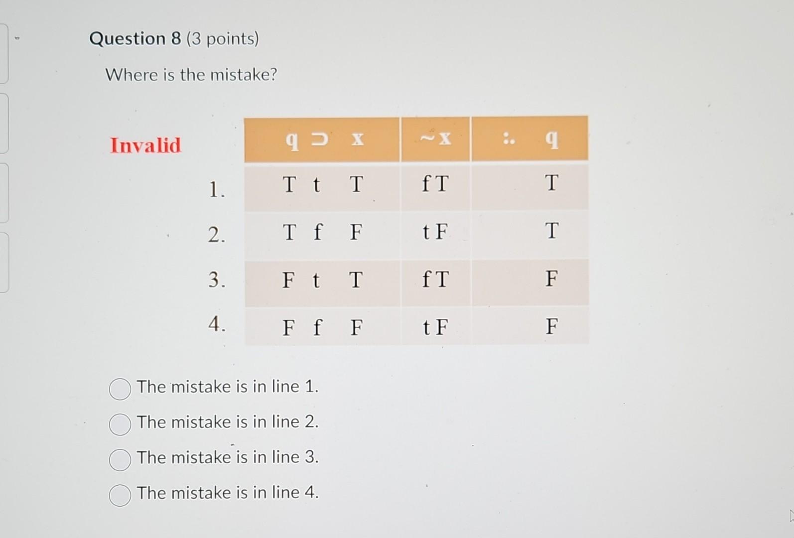Solved Where is the mistake? Invalid The mistake is in line | Chegg.com