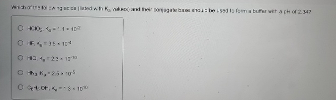 High Quality SOLUTION Which of the following acids (listed with Ka ﻿values) | Chegg.com