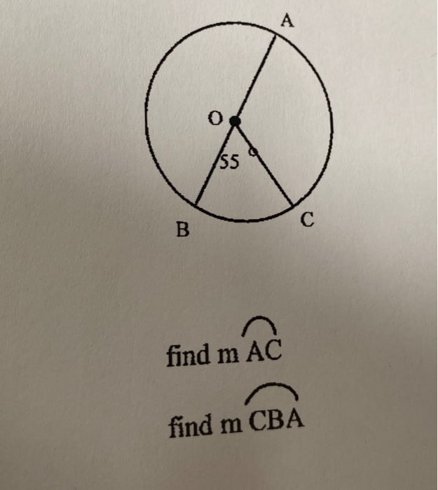 Solved find m AC find m CBA | Chegg.com