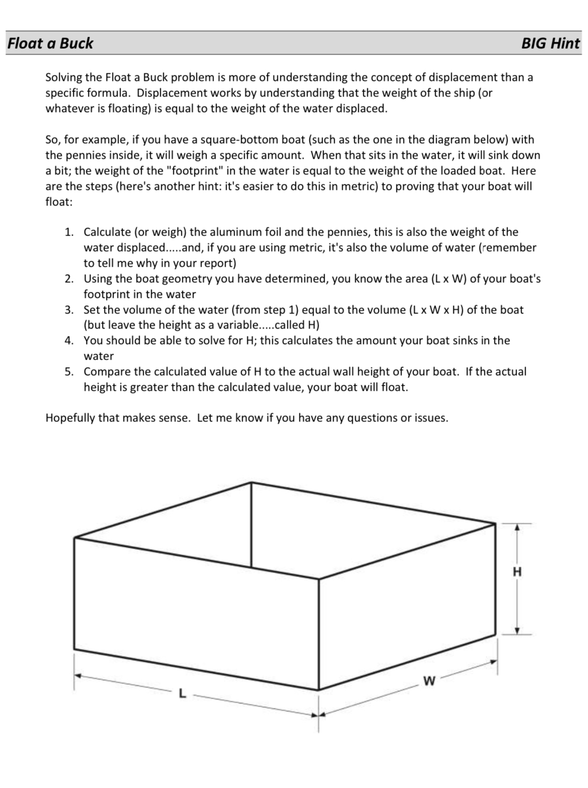 Solved Solving the Float a Buck problem is more of | Chegg.com