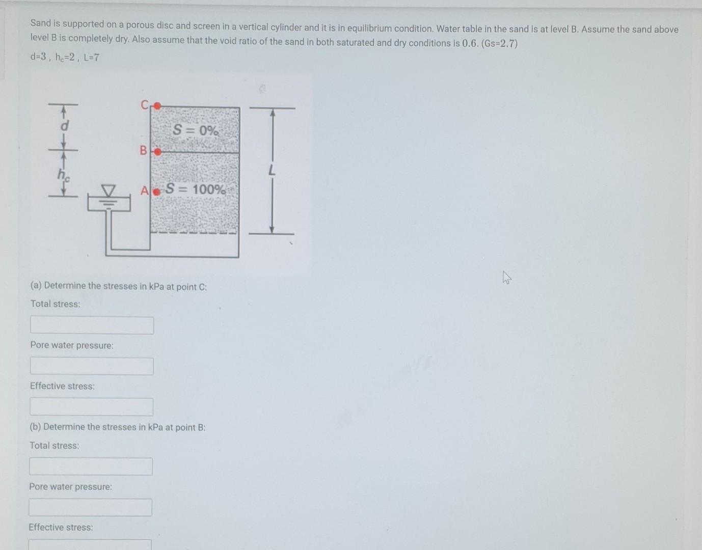 Solved Sand is supported on a porous disc and screen in a | Chegg.com