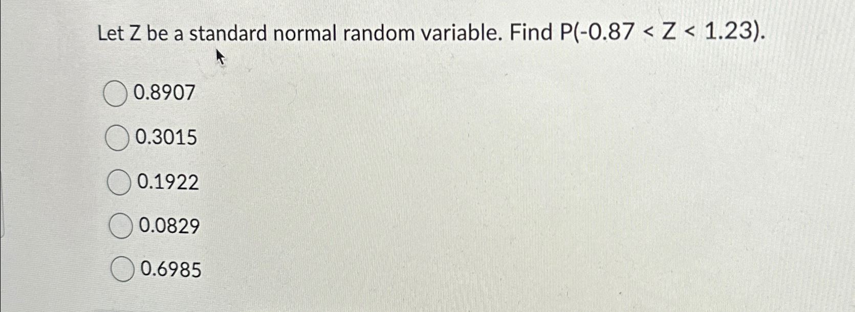 Solved Let Z ﻿be a standard normal random variable. Find | Chegg.com