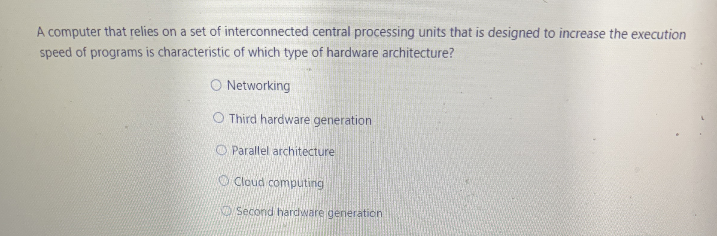 Solved A computer that relies on a set of interconnected | Chegg.com