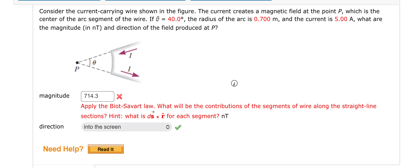 Solved Consider the current-carrying wire shown in the | Chegg.com