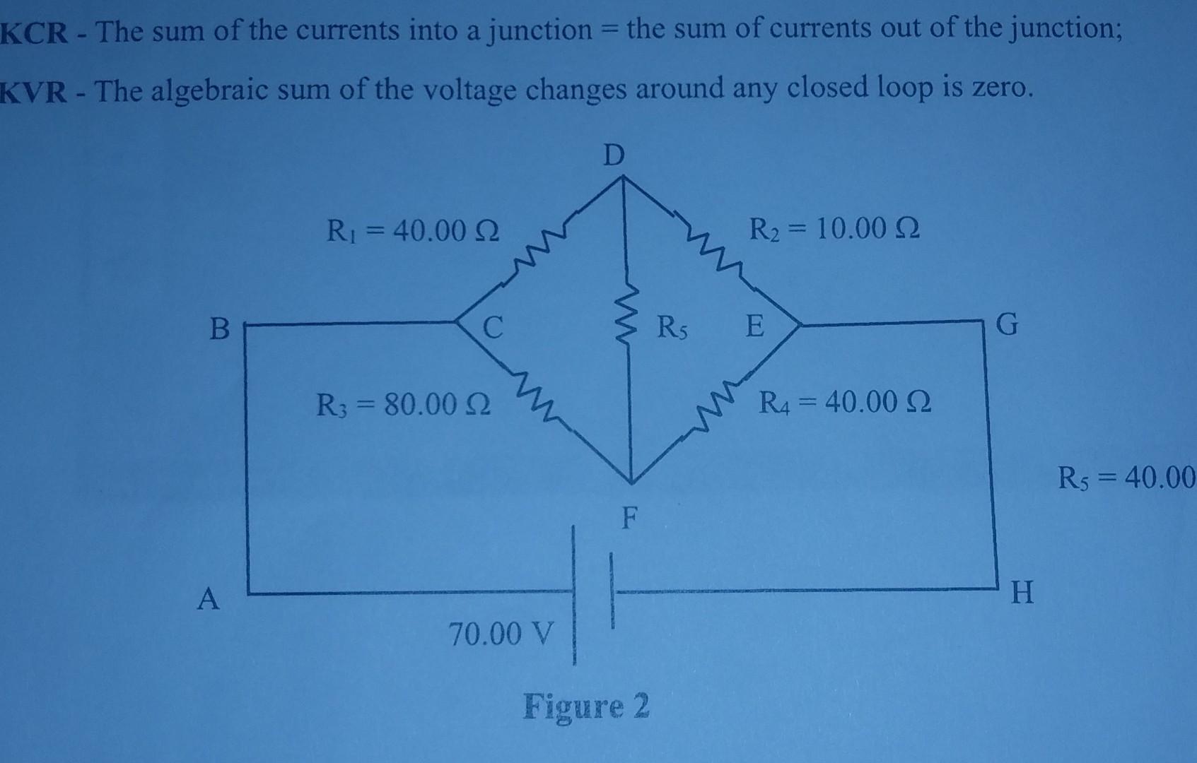 Solved KCR - The sum of the currents into a junction = the | Chegg.com