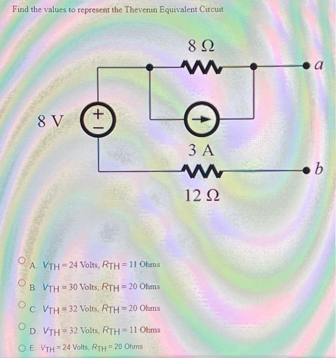 Solved Find the values to represent the Thevenin Equivalent | Chegg.com