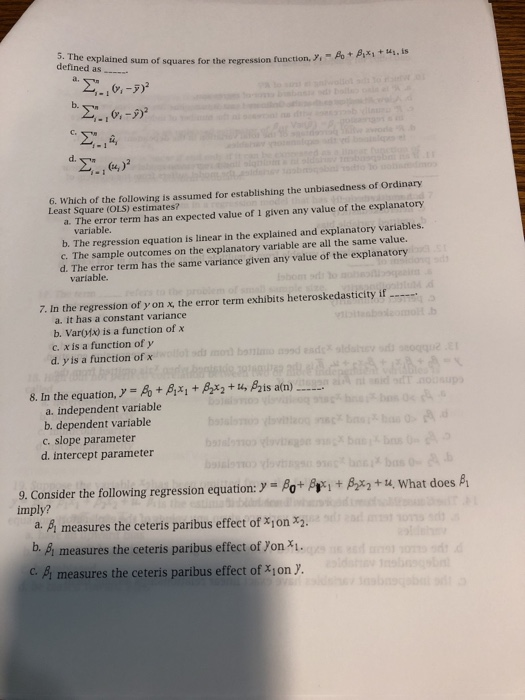 Solved x, + 1 .is 5. The explained explained sum of squares | Chegg.com