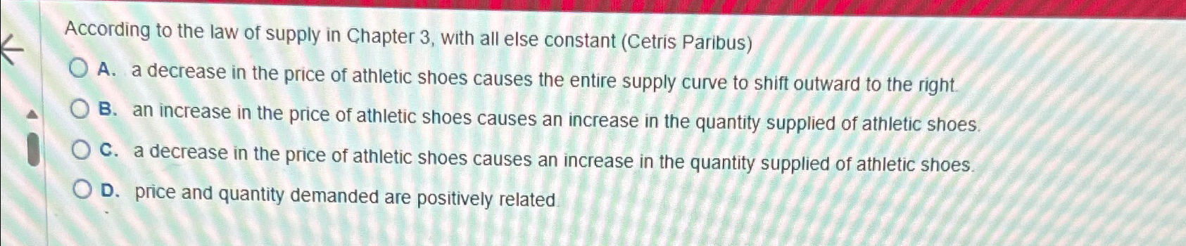 Solved According to the law of supply in Chapter 3, ﻿with | Chegg.com