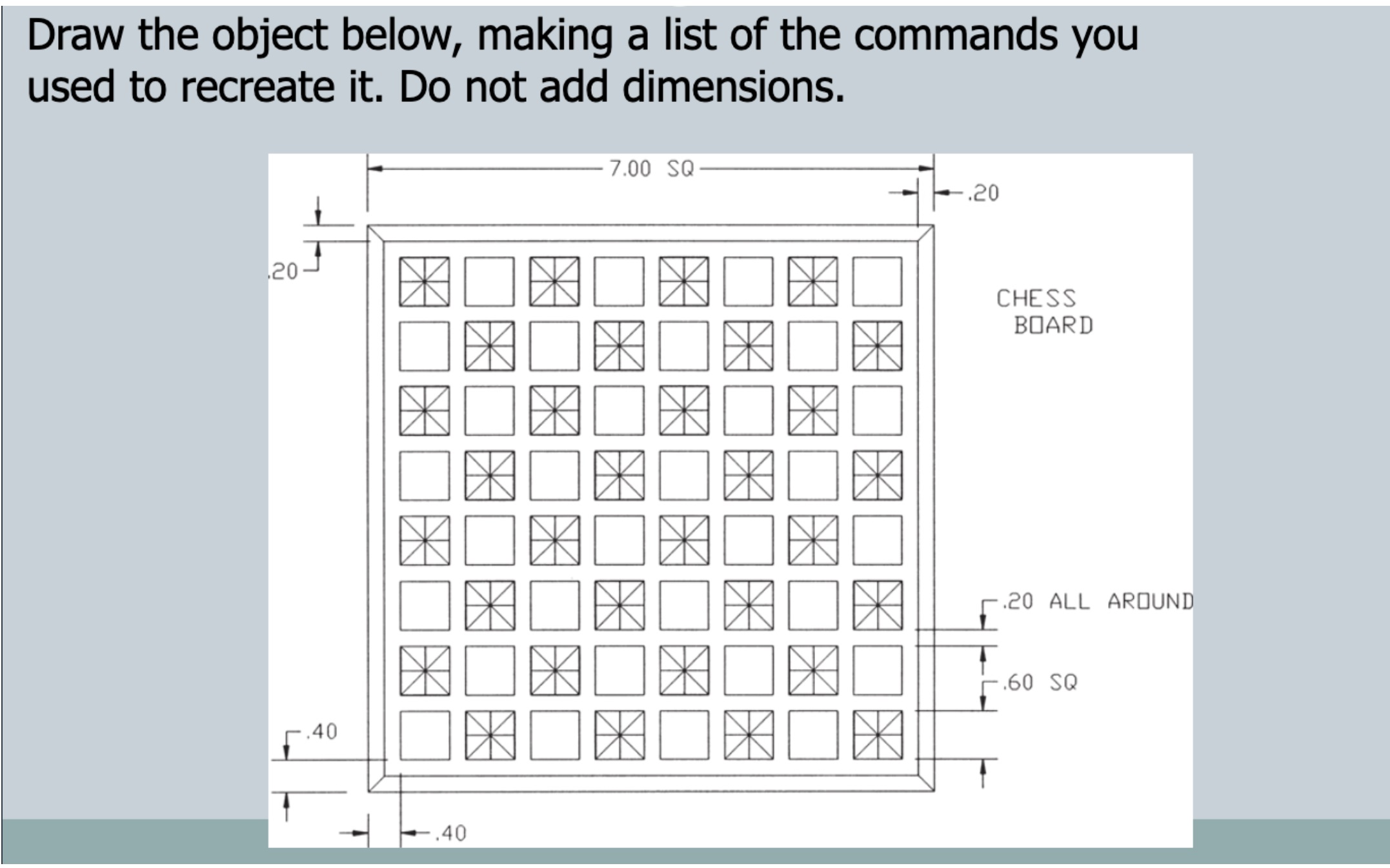 Draw the object below, making a list of the commands | Chegg.com