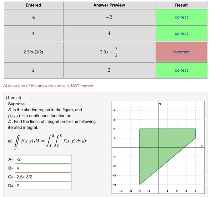 Solved Entered Answer Preview Result correct correct | Chegg.com