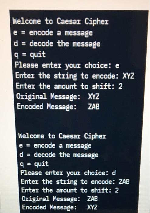 Solved Caesar Cipher Concepts: • Input/Output, data | Chegg.com