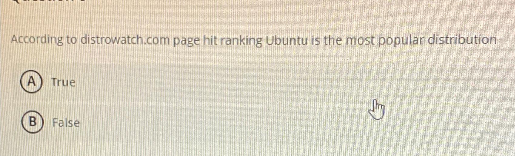 Solved According to distrowatch.com page hit ranking Ubuntu | Chegg.com