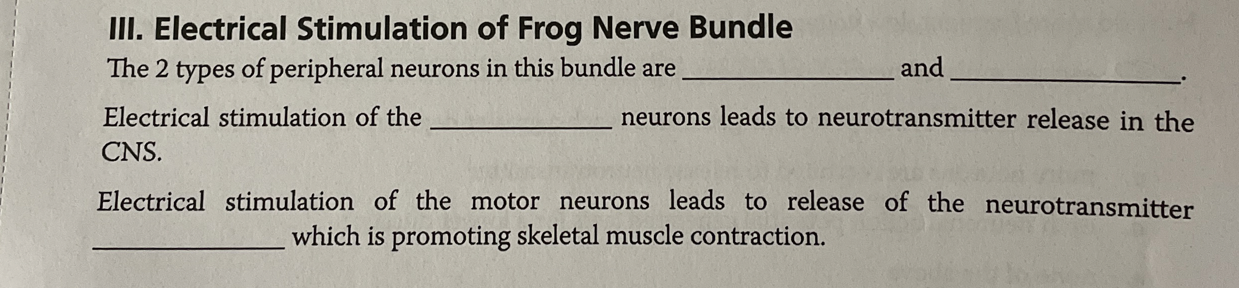 Solved III. Electrical Stimulation of Frog Nerve BundleThe 2 | Chegg.com