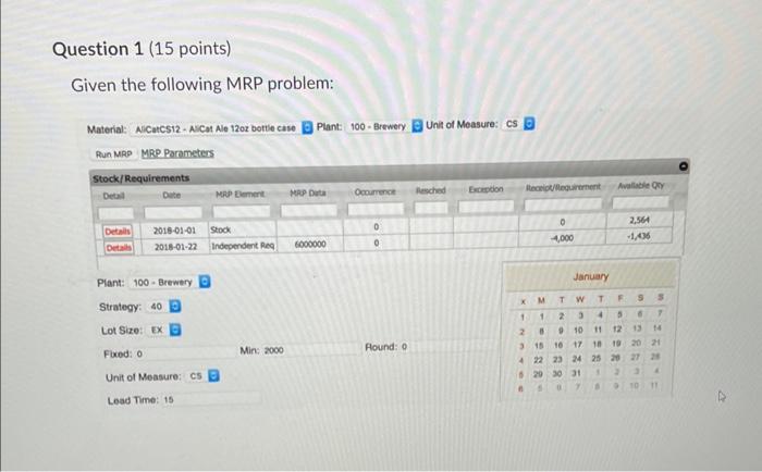 Given the following MRP problem: Material: | Plant | Chegg.com