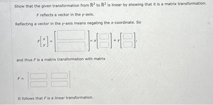 Solved Show that the given transformation from R2 to R2 is | Chegg.com