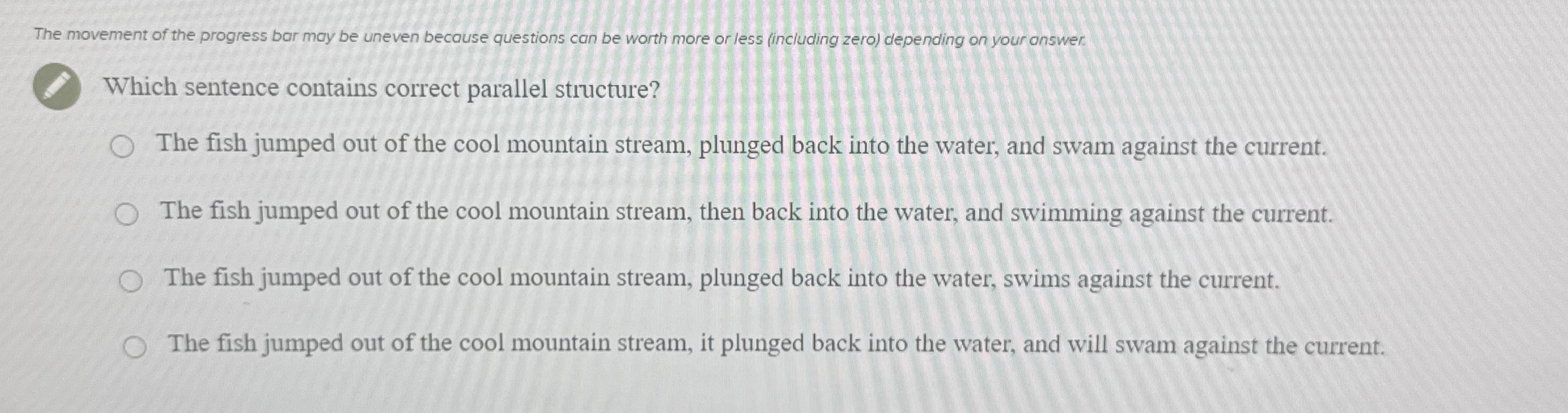 Solved The movement of the progress bar may be uneven | Chegg.com