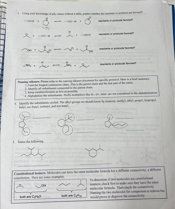 Solved 3. Using your knowledge of pK, values without a | Chegg.com
