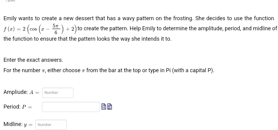 Solved Emily wants to create a new dessert that has a wavy | Chegg.com