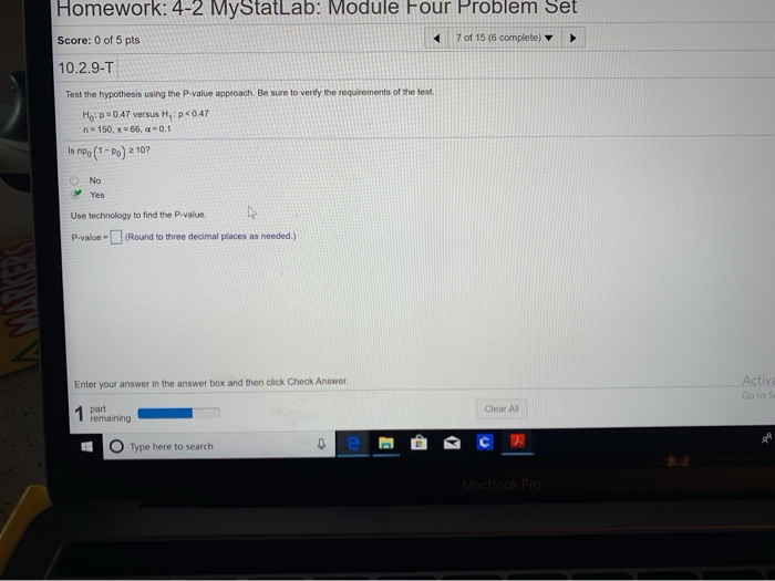Solved Homework:4-2 MyStatLab: Module Four Problem Set 7 of | Chegg.com