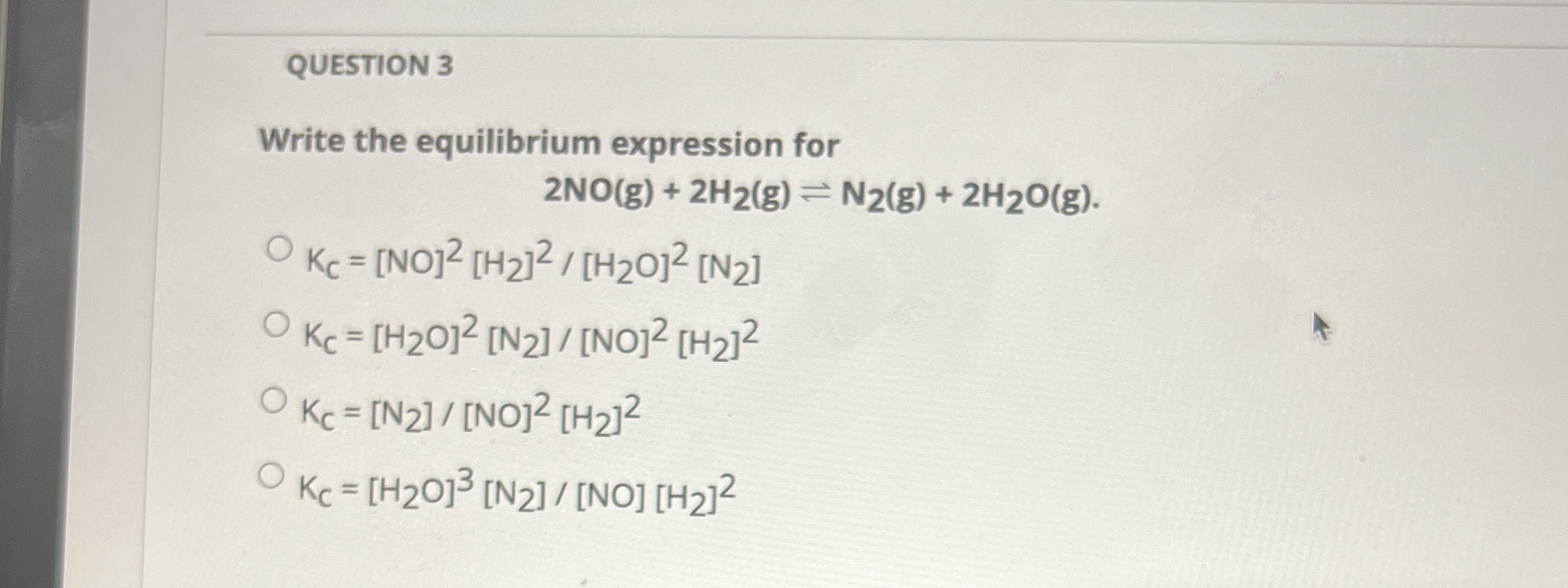 Solved QUESTION 3Write the equilibrium expression | Chegg.com Solved QUESTION 3Write the equilibrium expression | Chegg.com