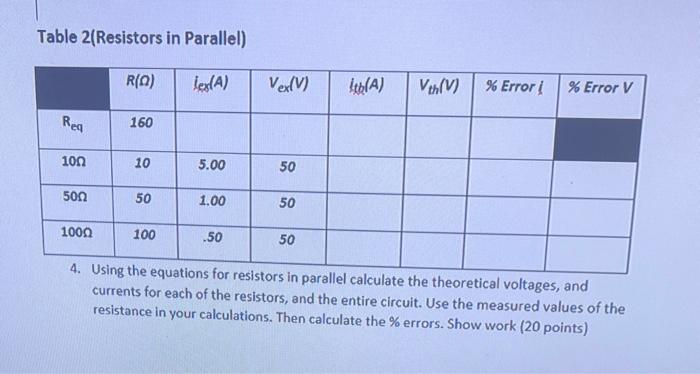 Table 1(Resistors in Series) 1. Using the equations | Chegg.com