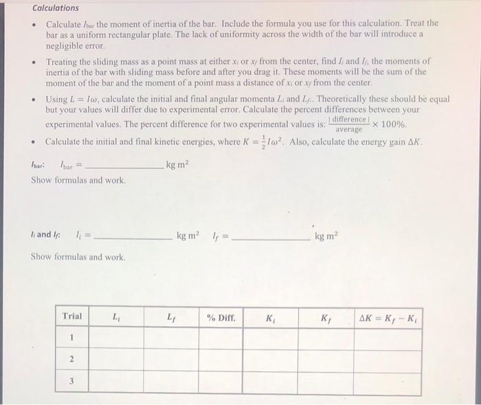 Lab Notes-Lab 10 Conservation of Angular Momentum | Chegg.com