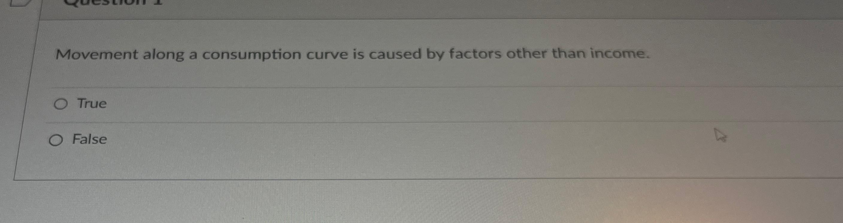 Solved Movement along a consumption curve is caused by | Chegg.com