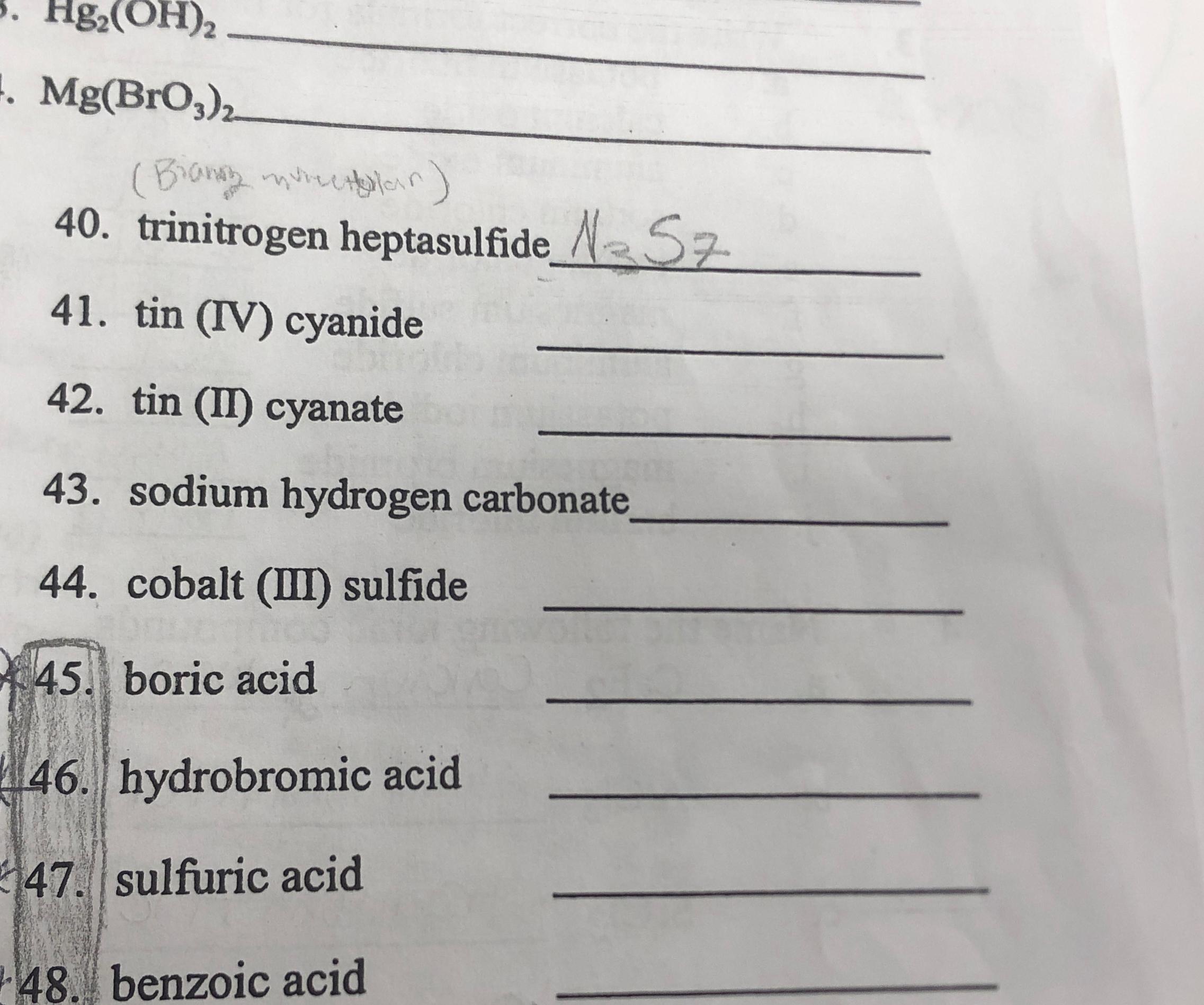 Solved Formulas for trinitrogen heptasulfide N37tin (IV) | Chegg.com