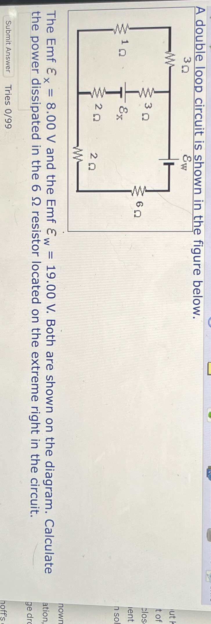 Solved A double loop circuit is shown in the figure | Chegg.com