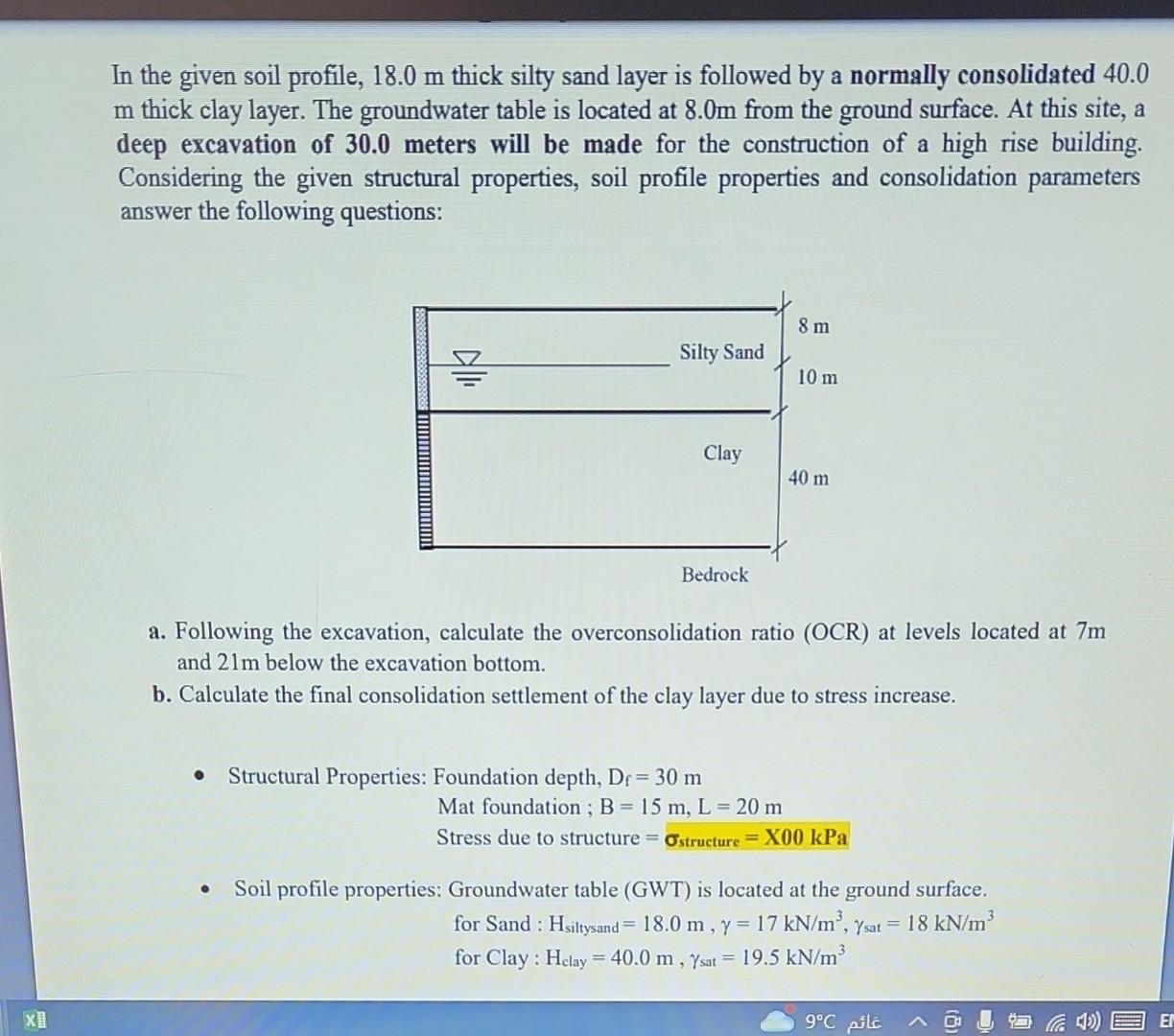 Solved In the given soil profile, 18.0 m thick silty sand | Chegg.com