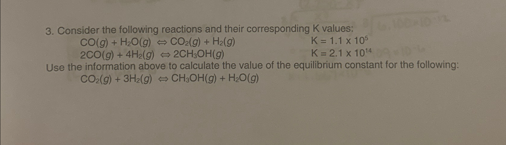 Consider the following reactions and their | Chegg.com