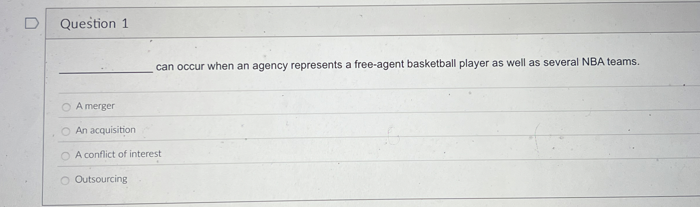 Solved Question 1can occur when an agency represents a | Chegg.com