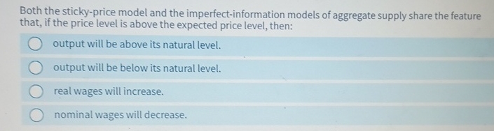 Solved Both the sticky-price model and the | Chegg.com