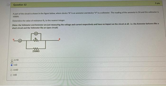 Solved spts Question 12 A part of the circuit is shown in | Chegg.com Solved spts Question 12 A part of the circuit is shown in | Chegg.com