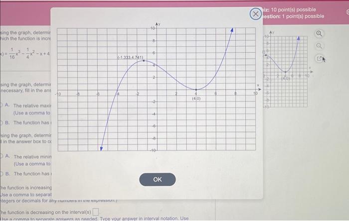 Solved Using the graph, determine any relative maxima or | Chegg.com