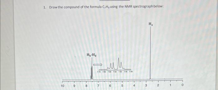 Solved 1. Draw the compound of the formula C7H9 using the | Chegg.com