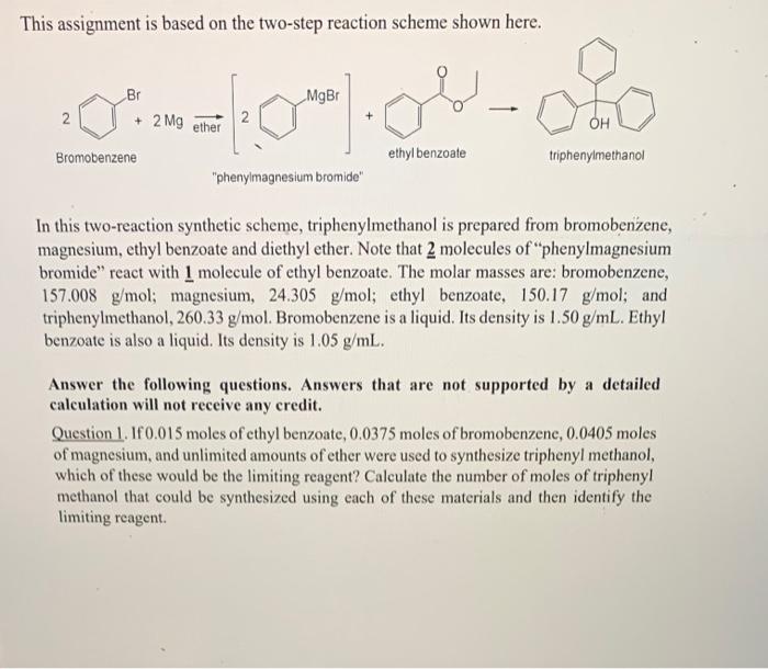 Solved This assignment is based on the two-step reaction | Chegg.com