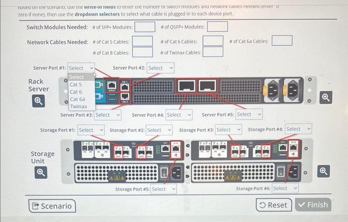 Switch Modules Needed: \# of SFP+ Modules: \# of | Chegg.com