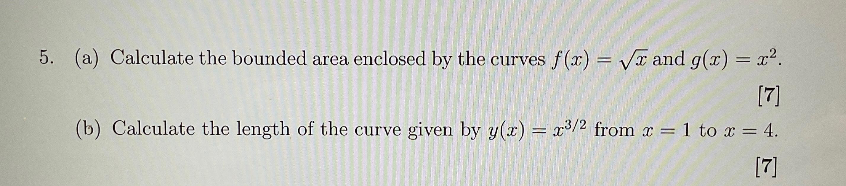 Solved (a) ﻿Calculate the bounded area enclosed by the | Chegg.com