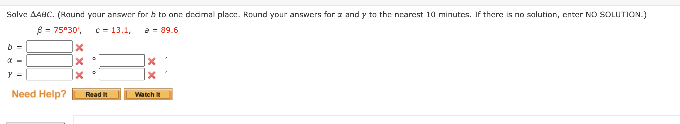 Solved Solve ????ABC. (Round your answer for b ﻿to one | Chegg.com
