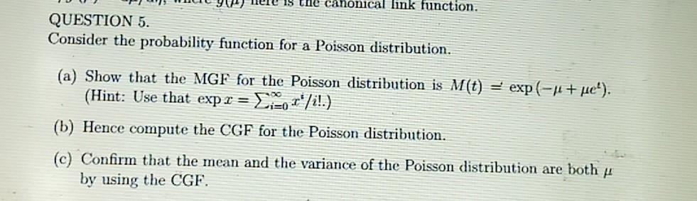 Solved QUESTION 5. Consider the probability function for a | Chegg.com