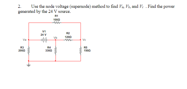 Solved Use The Node Voltage Supernode method To Find