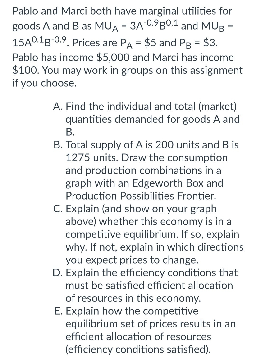 Solved Pablo and Marci both have marginal utilities for | Chegg.com