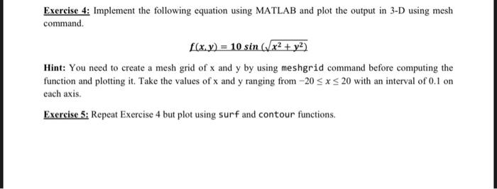 Solved Exercise 4: Implement the following equation using | Chegg.com