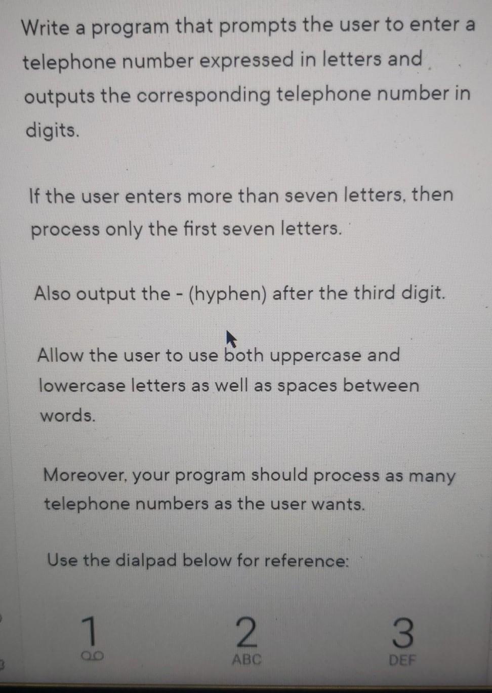 Solved Instructions To make telephone numbers easier to | Chegg.com