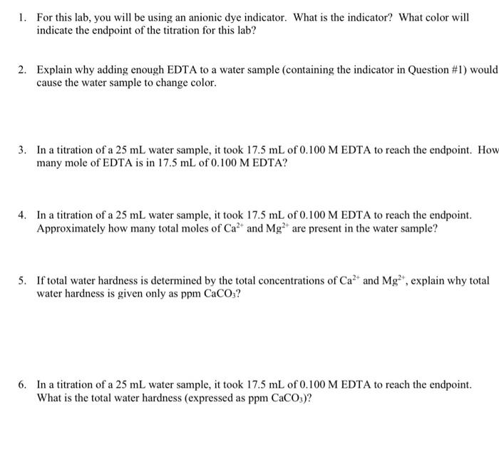 Solved 1. For this lab, you will be using an anionic dye | Chegg.com